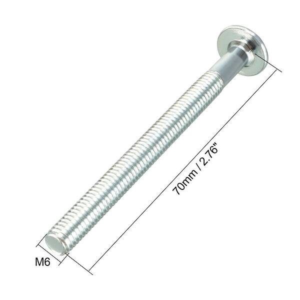 M6x70mm Hex Socket Screws 50mm Thread Length Zinc Plated 5pcs - Silver ...