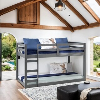 Industrial Modern Twin Loft Bed with Ladder, Comfortable and Secure ...