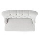 French-Inspired Upholstered Settee with Button-Tufted Backrest, Flared ...
