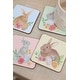 Easter Rabbits & Flowers Set of 4 Drink Sitter Coasters 4" - Bed Bath ...