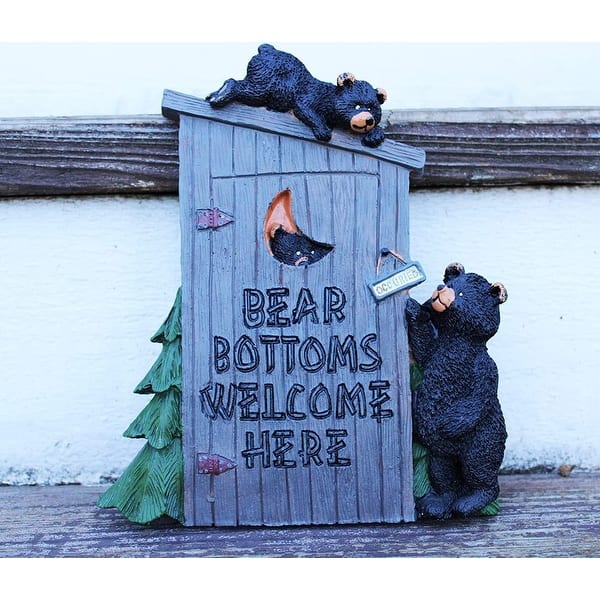 Poly Resin Decorative Wall Plaque Bear Bottoms Welcome - On Sale - Bed ...