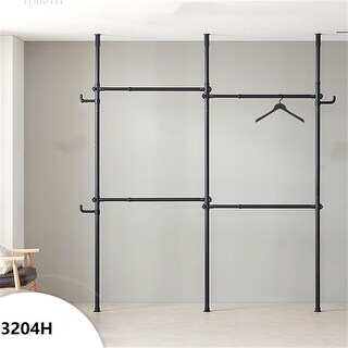 3 Tier Freestanding Adjustable Clothing Rack, Double Rod Clothing Rack ...