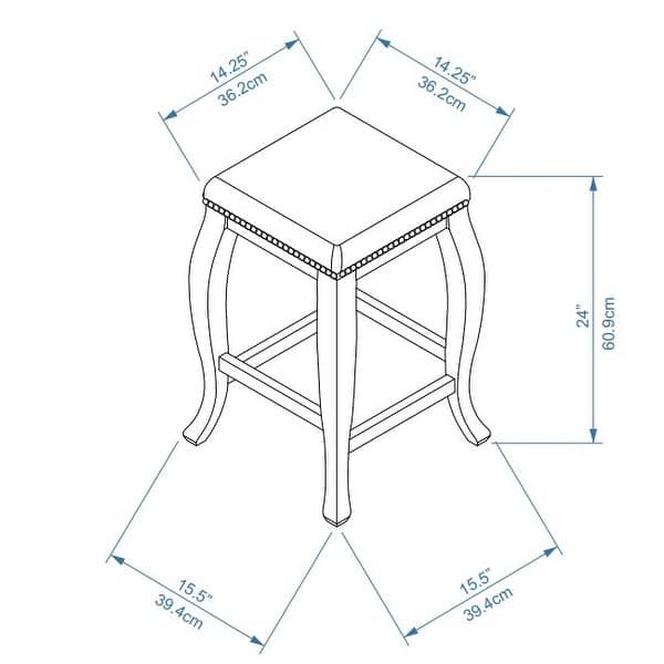 Hillsboro Faux Leather Square Top 24-inch Counter Stool - Bed Bath ...