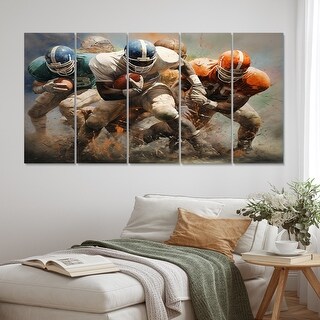 Designart "Football Strategic Interplay II" Sports Multipanel Wall Art ...