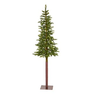 6' Alaskan Alpine Artificial Christmas Tree with 100 Clear Microdot ...