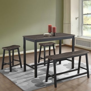 4 pcs Solid Wood Counter Height Dining Table Set - Bed Bath & Beyond ...