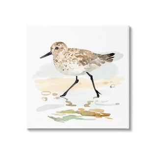 Stupell Sandpiper Stepping on Shore Canvas Wall Art Design by Victoria ...