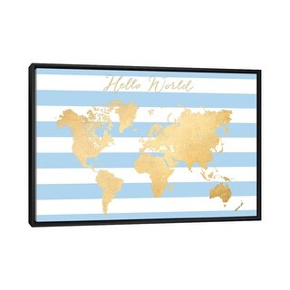 iCanvas "Hello World Map" by blursbyai Framed - Bed Bath & Beyond ...