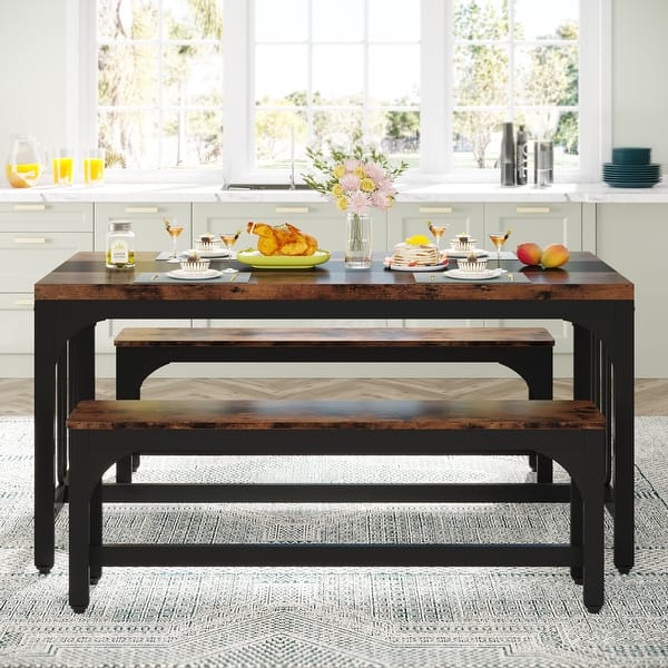 dining room table with bench