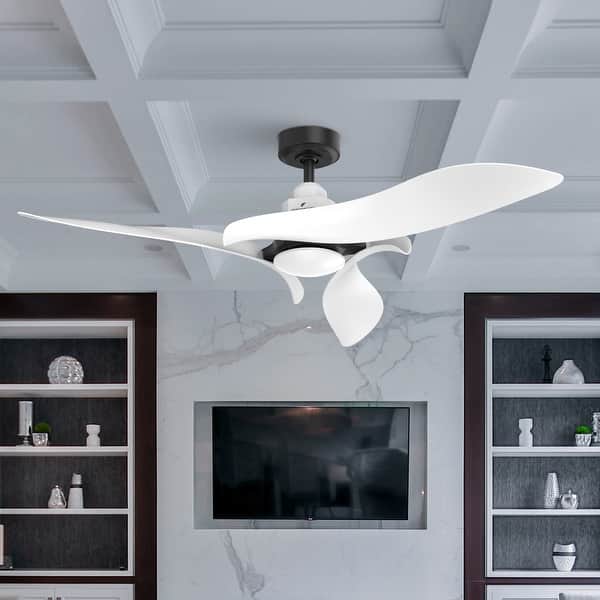 54" White Propeller ABS 3-blade Modern Outdoor Ceiling Fan with Light ...