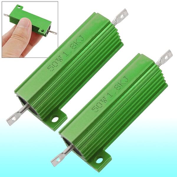 2 Pcs 50W 1.8K Ohm Screw Tap Mounted Aluminum Housed Wirewound ...
