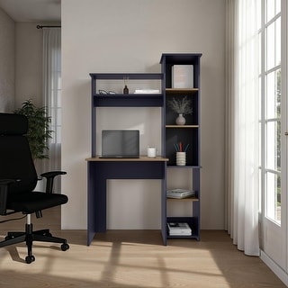 Desk 64" H, 7 Shelves, Alby Blue / Natural Oak - Home Office - Bed Bath ...