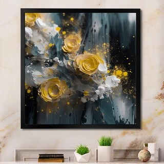 Designart "Yellow White Hyacinth Scenery Vii" Floral Hyacinth Framed ...