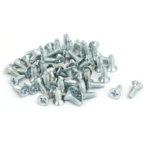 M3x8mm Countersunk Phillips Head Triangle Thread Screw Bolt Silver Blue ...