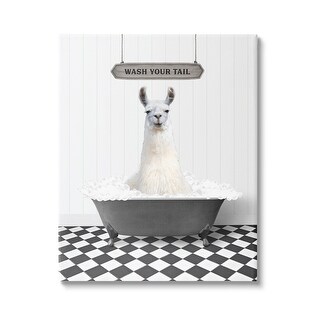 Stupell Wash Your Tail Phrase Canvas Wall Art Design by Lettered and ...