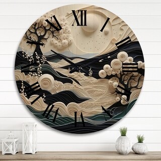 Designart "Beach Dune Dance Papercut" Nautical & Beach Oversized Wood ...