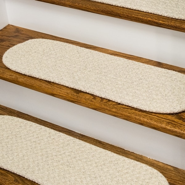 SET-7 Woven Natural Houndstooth Stair Treads - On Sale - Bed Bath ...