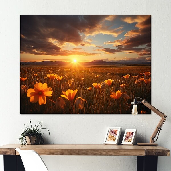 Designart "Yellow Stormy Horizon Collage I" Modern Wall Art Prints - On ...