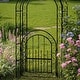 7 FT Elegant Garden Arch with Gate, Wedding Arbor for Climbing Roses ...