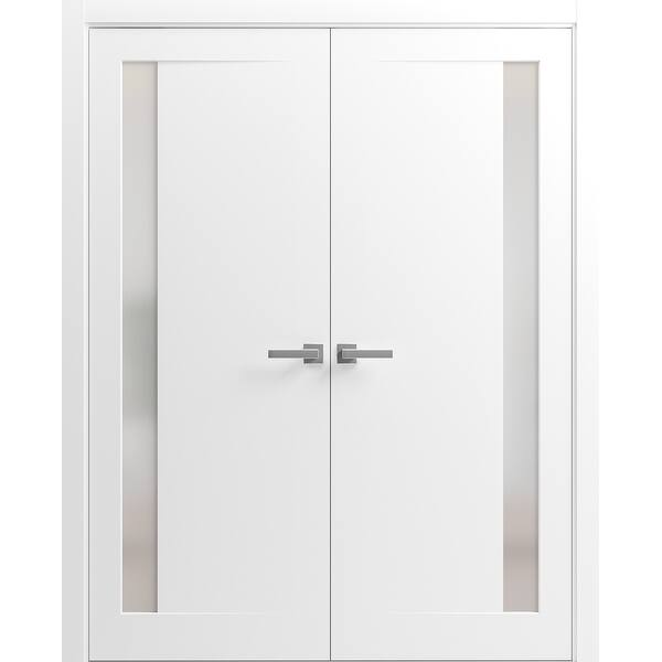 Solid French Double Doors 36 x 80 inches | Planum 0660 Painted White ...