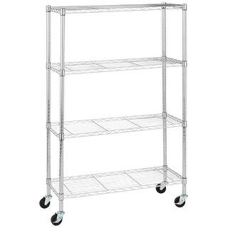 4-Shelf Adjustable, Heavy Duty Storage Shelving Unit on 3'' Wheel ...