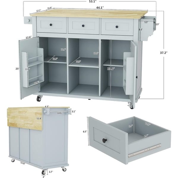 Chichoice Kitchen Islands & Carts with Storage on Wheels, Rolling ...