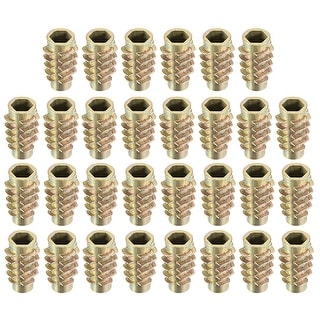 Threaded Insert Nuts Zinc Alloy Hex-Flush M6 Internal Threads 20mm ...