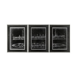 Navy Cruiser Triptych I (Set of 3) Framed Art Print - Bed Bath & Beyond ...
