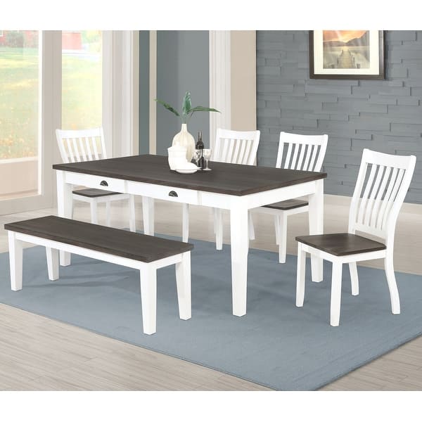 Cottage Farmhouse Design Two-Tone Dining Set - Bed Bath & Beyond - 36702003
