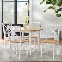 Mabel 42-inch Iron and Wood Round Dining Table or Dining Set by iNSPIRE ...