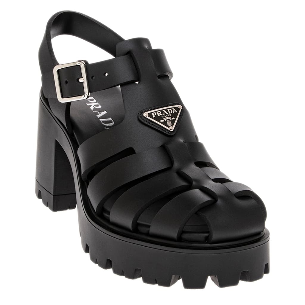 Prada Rubber Cage Platform Sandals