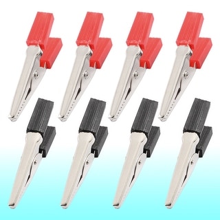 50mm Length Plastic Handle Test Probe Metal Clips Clamps - Black, Red ...