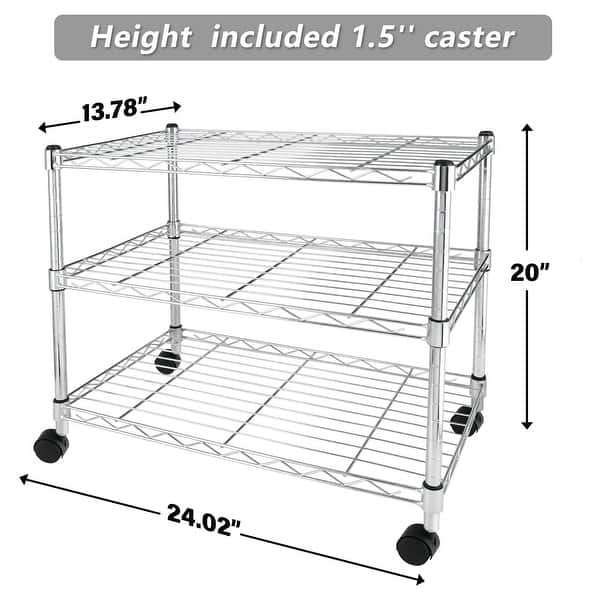 3-Tier Wire Shelving Storage Unit With Wheels - Bed Bath & Beyond ...