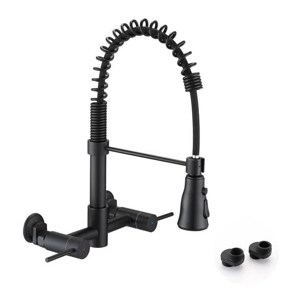 Vanityfair 3 Functions Wall Mounted Bridge Kitchen Faucet With Double ...