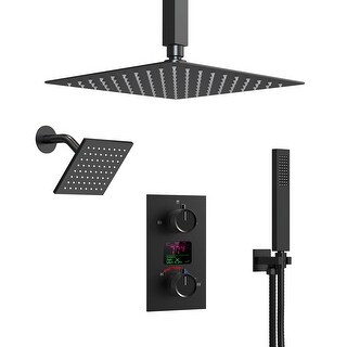 LCD Temperature Display Shower System, Dual Shower Heads Pressure ...