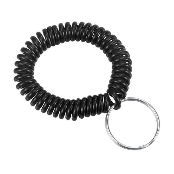 4Pcs Spiral Keychain, Plastic Wrist Coil Keyring Wristband Key Holder ...