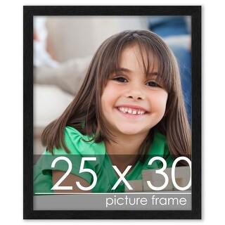25x30 Traditional Black Complete Wood Picture Frame with UV Acrylic ...