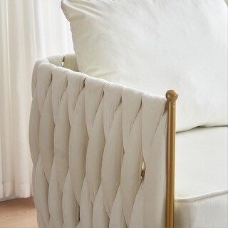 Velvet Sofa Sets Bucket Woven Loveseat Chair White Tufted Accent Sofa ...
