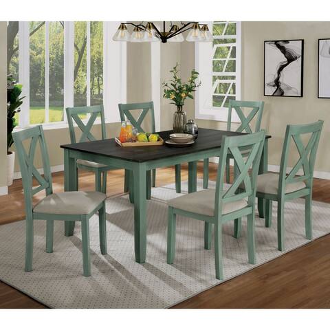 Cleyton Rustic Solid Wood 7-Piece Dining Set by Furniture of America ...