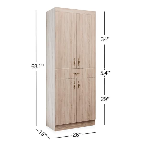 Living Skog Monti Food Pantry Storage Kitchen Cabinet with Adjustable ...