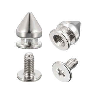 7x9.5mm Screw Back Stud Rivets Spikes for DIY Silver Tone 110 Sets ...