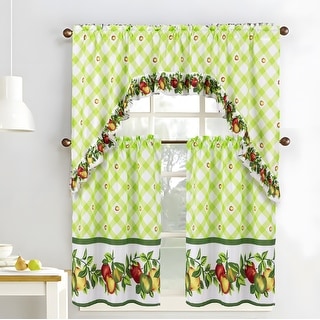Ruffle Apple Tier and Valance Kitchen Curtain Set - Bed Bath & Beyond ...