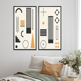 Designart "Retro Abstract Minimal Colorful Geometrics XV" Geometric ...