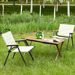 3 Pieces Camping Portable Folding Tables&Chair Set, Roll-up Table - 1 ...