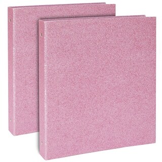 2 Pack Pink Glitter 3 Ring Binder with 2" Rings, 350 Sheet Capacity, 10 ...