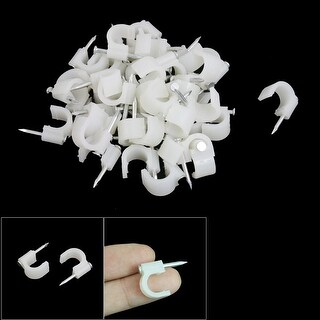 40 Pcs 9mm Diameter White Plastic Circle Cable Nail Clips - Bed Bath ...