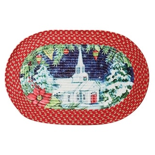 Holiday Church Christmas Kitchen Braided Accent Rug - 20" x 30" - Bed ...