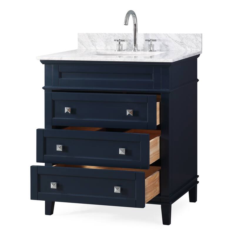 30" Tennant Brand Felix Modern Style Navy Blue Bathroom Vanity ...