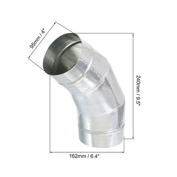 4" OD 45 Degree Elbow Duct Pipe Connector Dryer Vent Round Tube Fitting ...