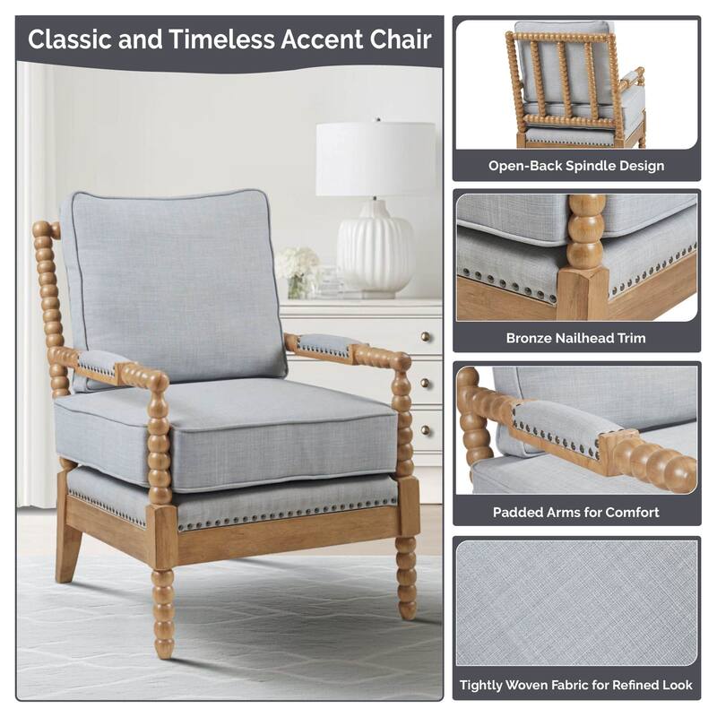 Madison Park Donohue Turned Wood Frame Armchairs (Set of Two) - 25.5"W ...